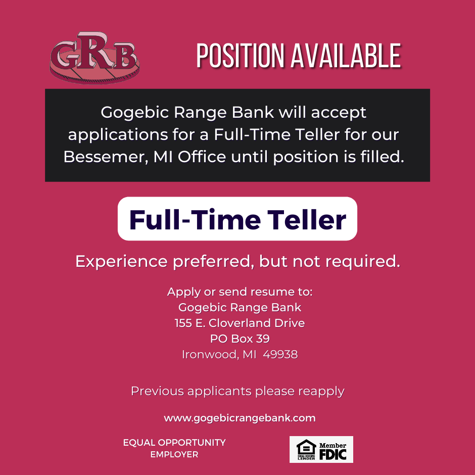 Teller - Bessemer | Gogebic Range Bank | Ironwood, Bessemer, Bergland ...
